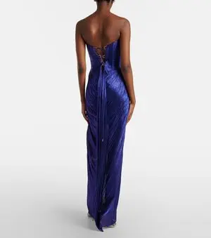 MARIA LUCIA HOHAN Stephanie Tulle Bustier Gown - Blue