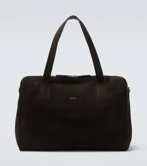 Zegna Leather Duffle Bag - Brown