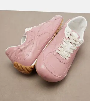 Bottega Veneta Orbit Flash Leather Sneakers - Pink