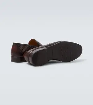 Magnanni Woven Leather Penny Loafers