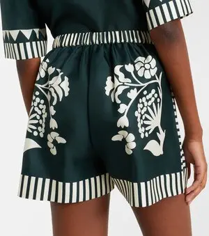 ERES Arjun Printed Silk Twill Shorts