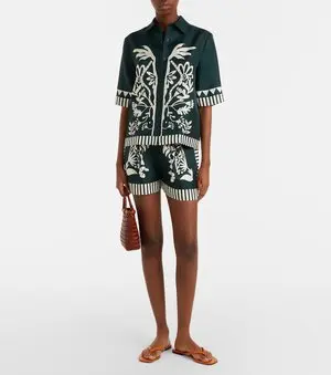 ERES Arjun Printed Silk Twill Shorts