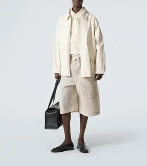 LEMAIRE Cotton-blend Bermuda Shorts - Beige