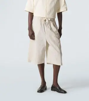 LEMAIRE Cotton-blend Bermuda Shorts - Beige