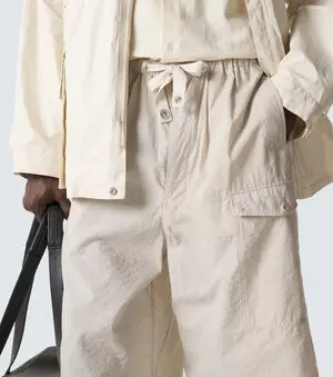 LEMAIRE Cotton-blend Bermuda Shorts - Beige