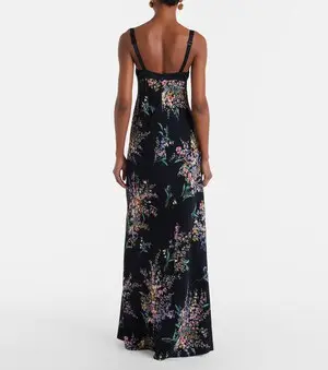 Dolce & Gabbana Floral Silk-blend Charmeuse Maxi Dress - Black