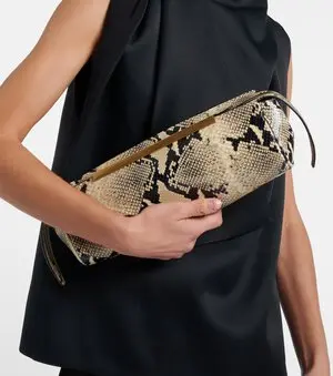 Khaite Donna Leather Clutch - Beige