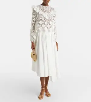SELF-PORTRAIT Crochet Ruffled Top