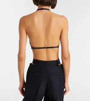 JIL SANDER Halterneck Virgin Wool Crop Top