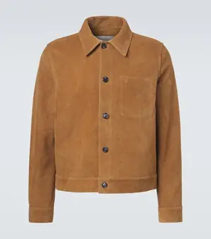 AMI Paris Suede Blouson Jacket - Brown