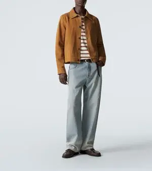 AMI Paris Suede Blouson Jacket - Brown
