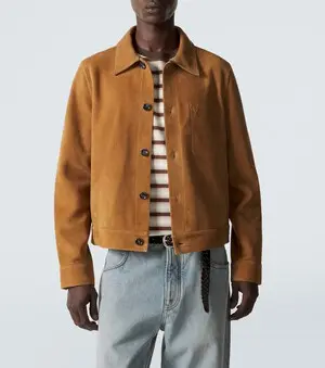 AMI Paris Suede Blouson Jacket - Brown
