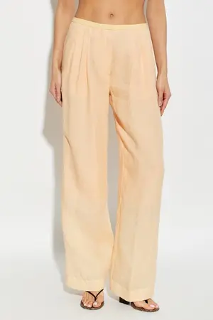 FORTE_FORTE Wide-leg Linen Trousers - Orange