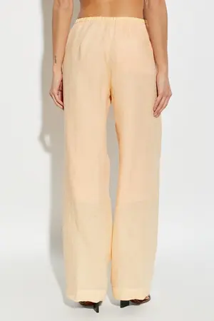 FORTE_FORTE Wide-leg Linen Trousers - Orange