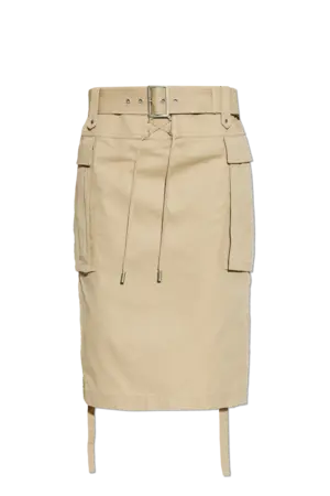 Alexander McQueen Mid-length Skirt With Cargo Pockets - Beige