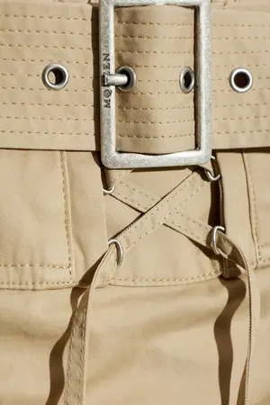 Alexander McQueen Mid-length Skirt With Cargo Pockets - Beige