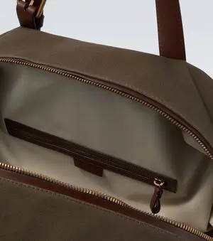 Giorgio Armani Leather-trimmed Canvas Duffle Bag