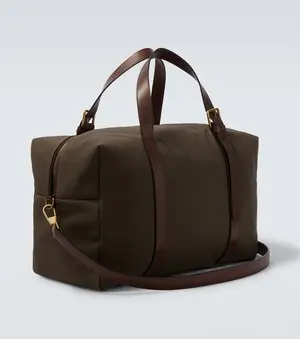 Giorgio Armani Leather-trimmed Canvas Duffle Bag