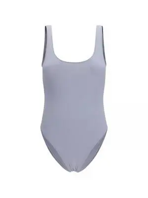 KRISTINA TI Floral Print U-neck One Piece Swimsuit - Grey