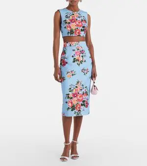 Dolce & Gabbana Floral Cotton Pencil Skirt - Multicoloured