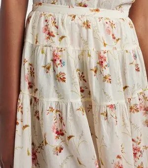 DÔEN Marie Floral Cotton Midi Skirt