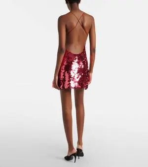 alex perry pink sequin dress Alex Perry Strapless Sequined Stretch-mesh Gown - Women - Light brown Dresses