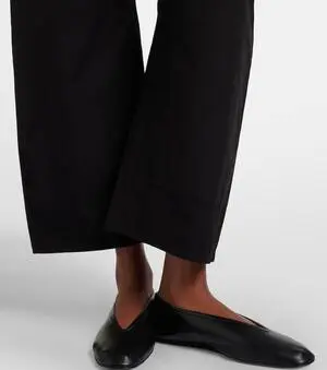 LESET Kyoto Cropped Cotton Wide-leg Pants - Black