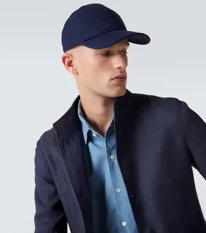 Zegna Embroidered Cotton Baseball Cap - Blue