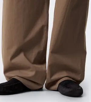 THE ROW Tibor Cotton And Cashmere Wide-leg Pants