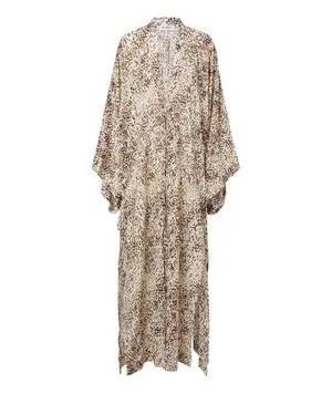 Attico Leopard-print Cotton Beach Cover-up - Brown