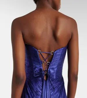 MARIA LUCIA HOHAN Stephanie Tulle Bustier Gown - Blue