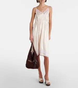 Magda Butrym Crochet Tote Bag With Lamb Leather Trim