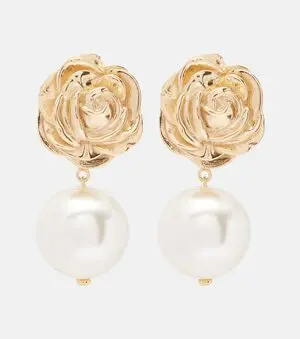 Magda Butrym Faux Pearl -plated Drop Earrings - Gold
