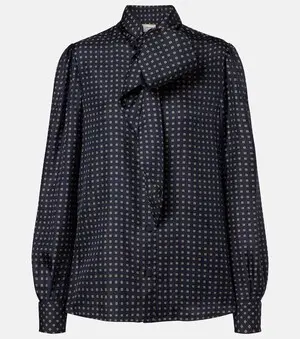 Saint Laurent Tie Neck Blouses