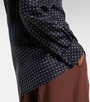 Saint Laurent Printed Tie-neck Silk Crêpe De Chine Blouse
