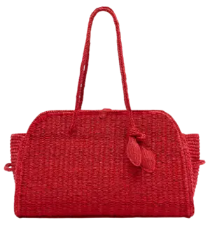 Jacquemus Turismo Small Raffia Bowling Bag