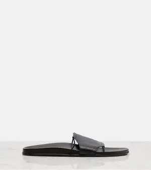 THE ROW Vivienne Leather Slides - Black