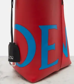 Loewe Bilbao Large Leather Bucket Bag - Red