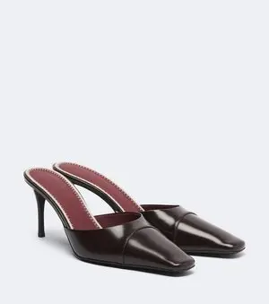 Magda Butrym Leather Pointed Toe Mules - Brown