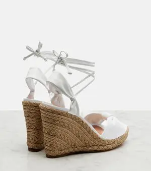 AQUAZZURA Carina Leather Espadrille Wedges - White