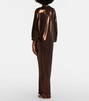 ADRIANA DEGREAS Cutout Draped Kaftan - Brown