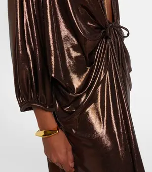 ADRIANA DEGREAS Cutout Draped Kaftan - Brown