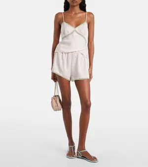 Posse Perla Lace-trimmed Shorts - Pink