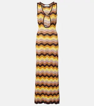 BANANHOT Charli Chevron Crochet Maxi Dress - Multicoloured
