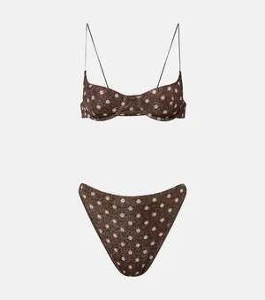 Oseree Lumière Polka-dot Bikini - Brown