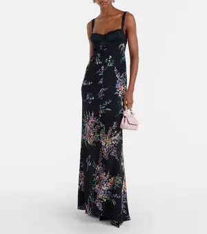 Dolce & Gabbana Floral Silk-blend Charmeuse Maxi Dress
