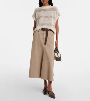 Brunello Cucinelli Open-knit Sequined Cotton Sweater