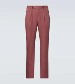 Dunhill Cotton Straight-Leg Pants Red