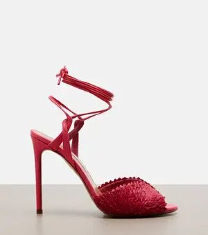 AQUAZZURA Rio Flirt Raffia Sandals - Pink