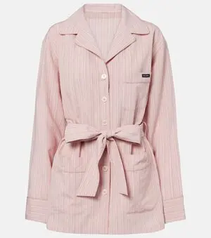 Dolce & Gabbana Belted Striped Shirt - Pink
